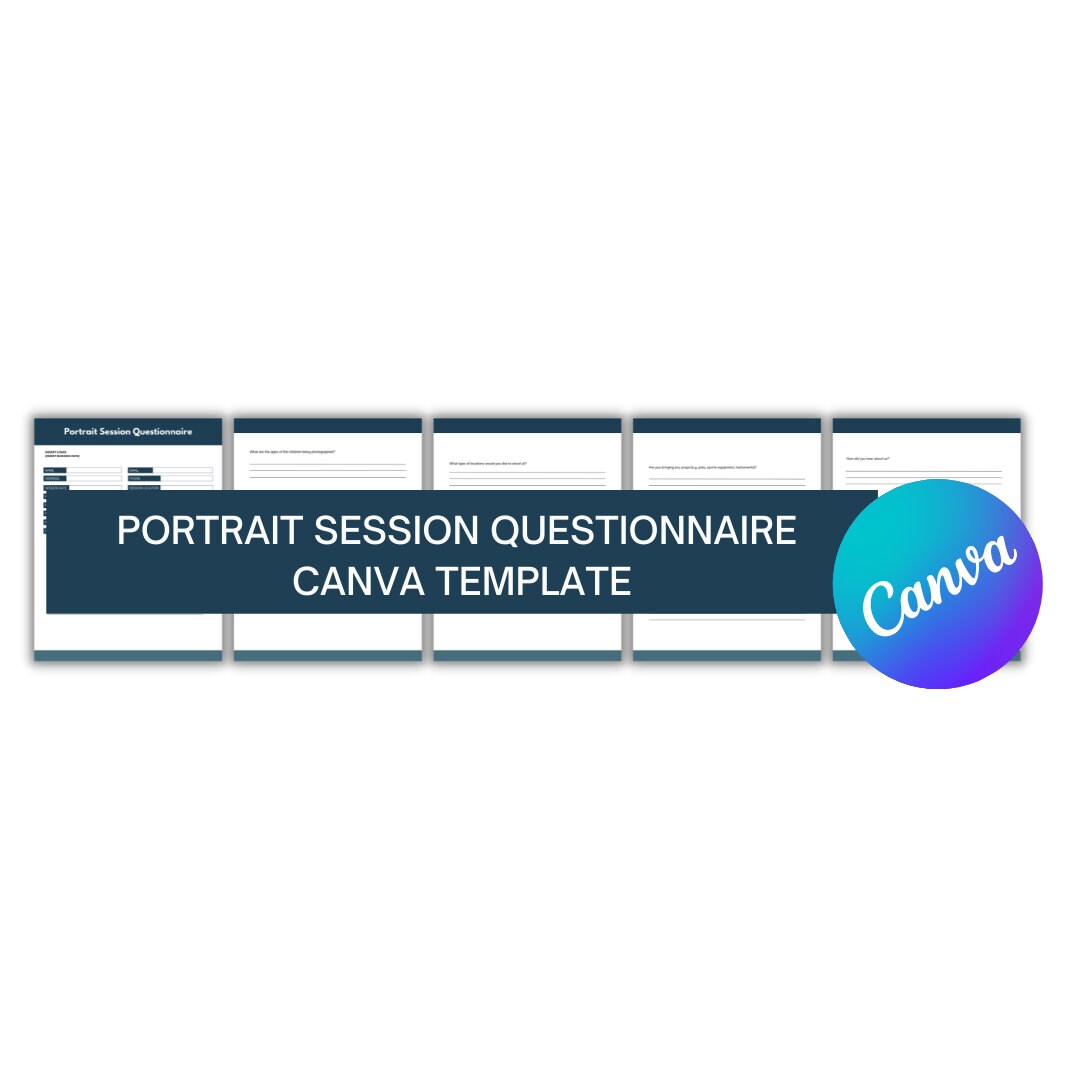 Portrait Session Questionnaire for Canva, Portrait Questionnaire ...