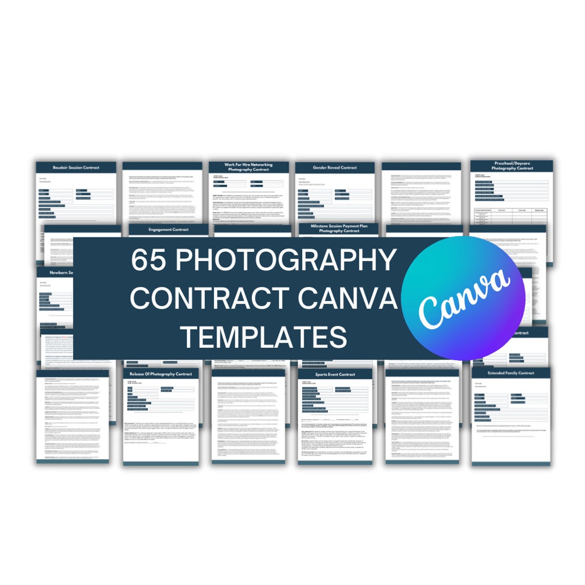 65 Photography Contract Canva Templates Bundle Photography - Etsy