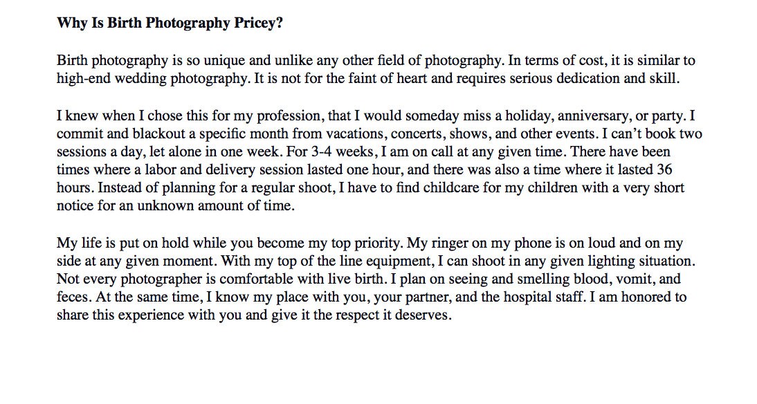 Prewritten Text for Your Photography Website About Me | Etsy