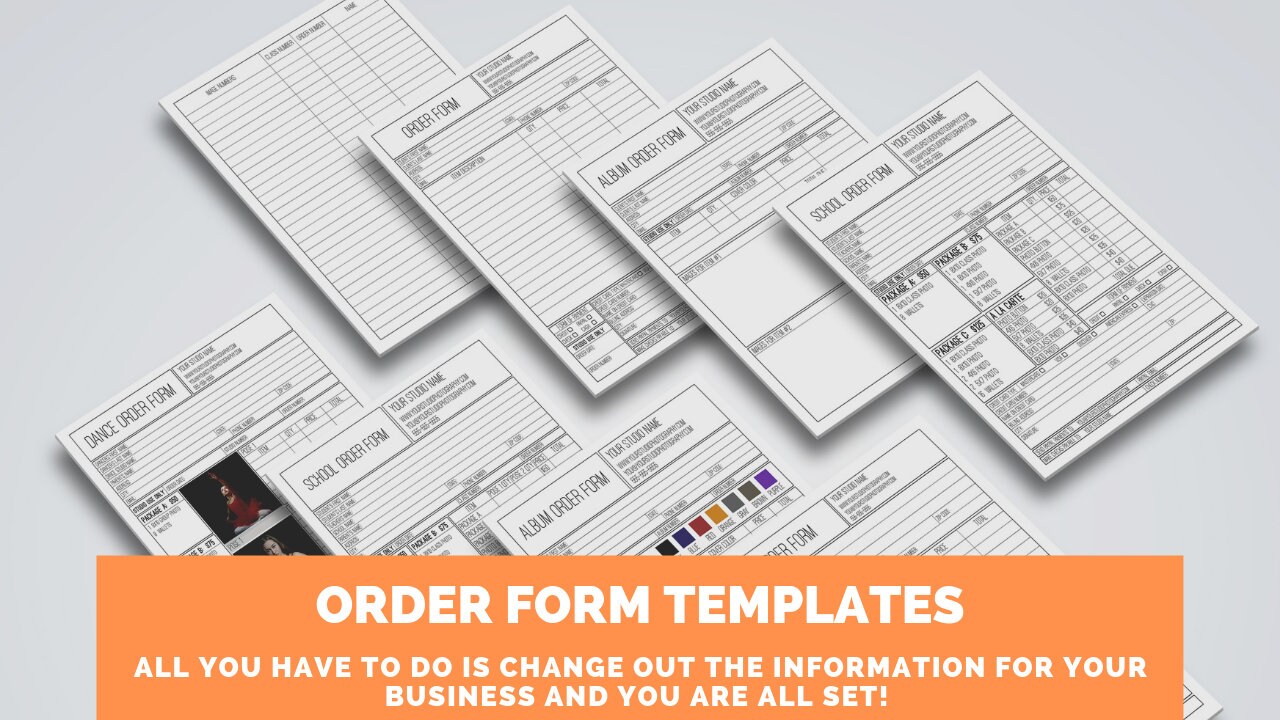 Photography Order Form Templates Canva Photographer Order - Etsy