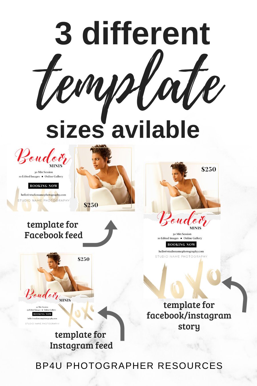 Boudoir Marketing Templates, 12 Piece Mini Session Kit, Social Media ...