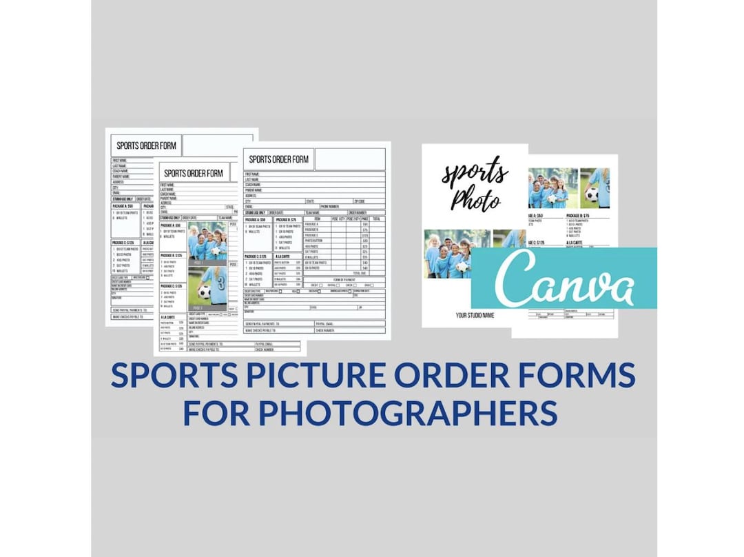Sports Photography Order Form | Canva Editable Picture Pricing Sheet ...