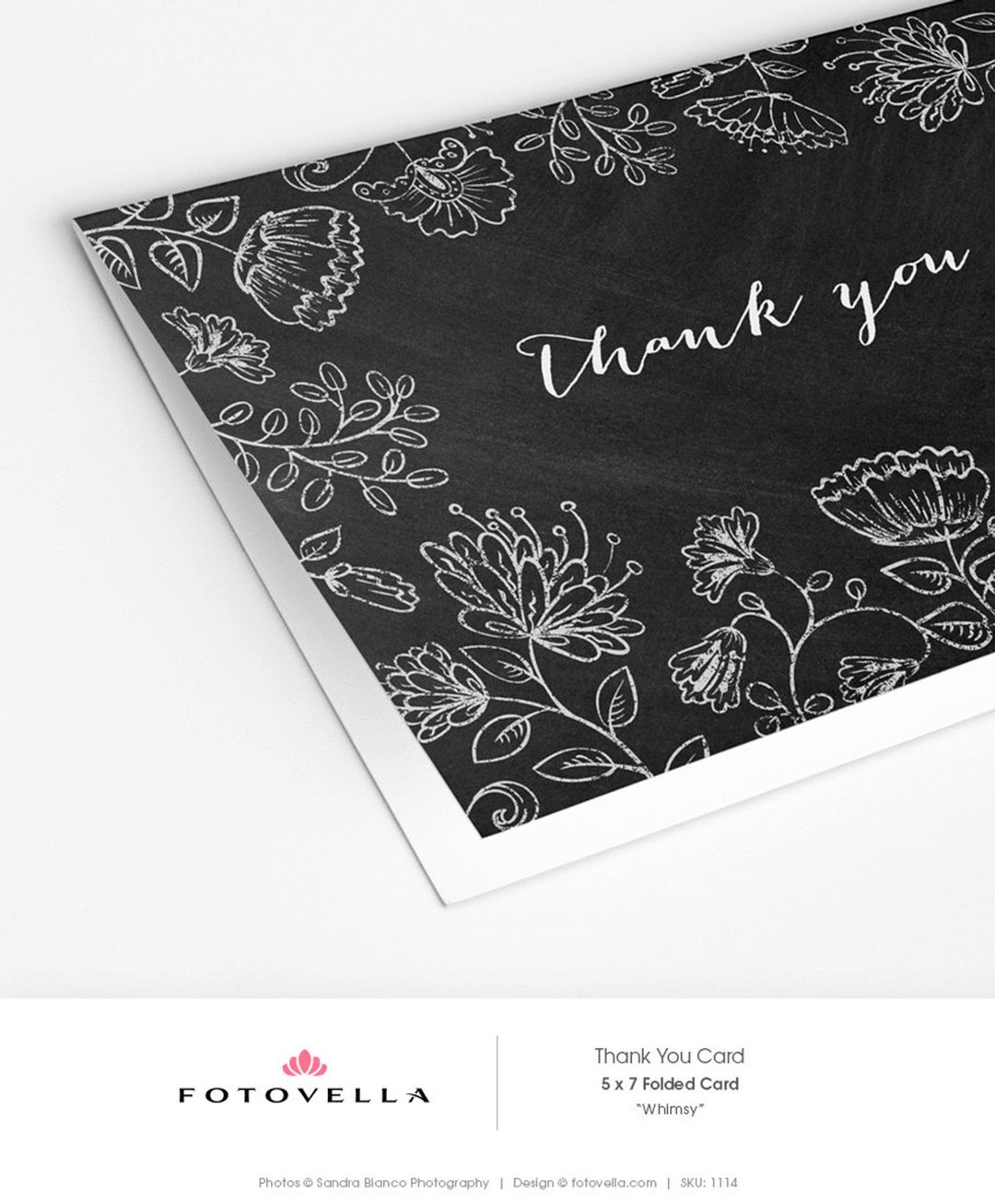 Thank You Card Template - Chalkboard Design - Photography Studio ...