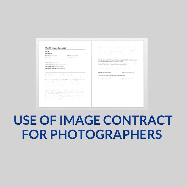 Verwendung von Bild-Vertrag für Fotografen - Etsy.de