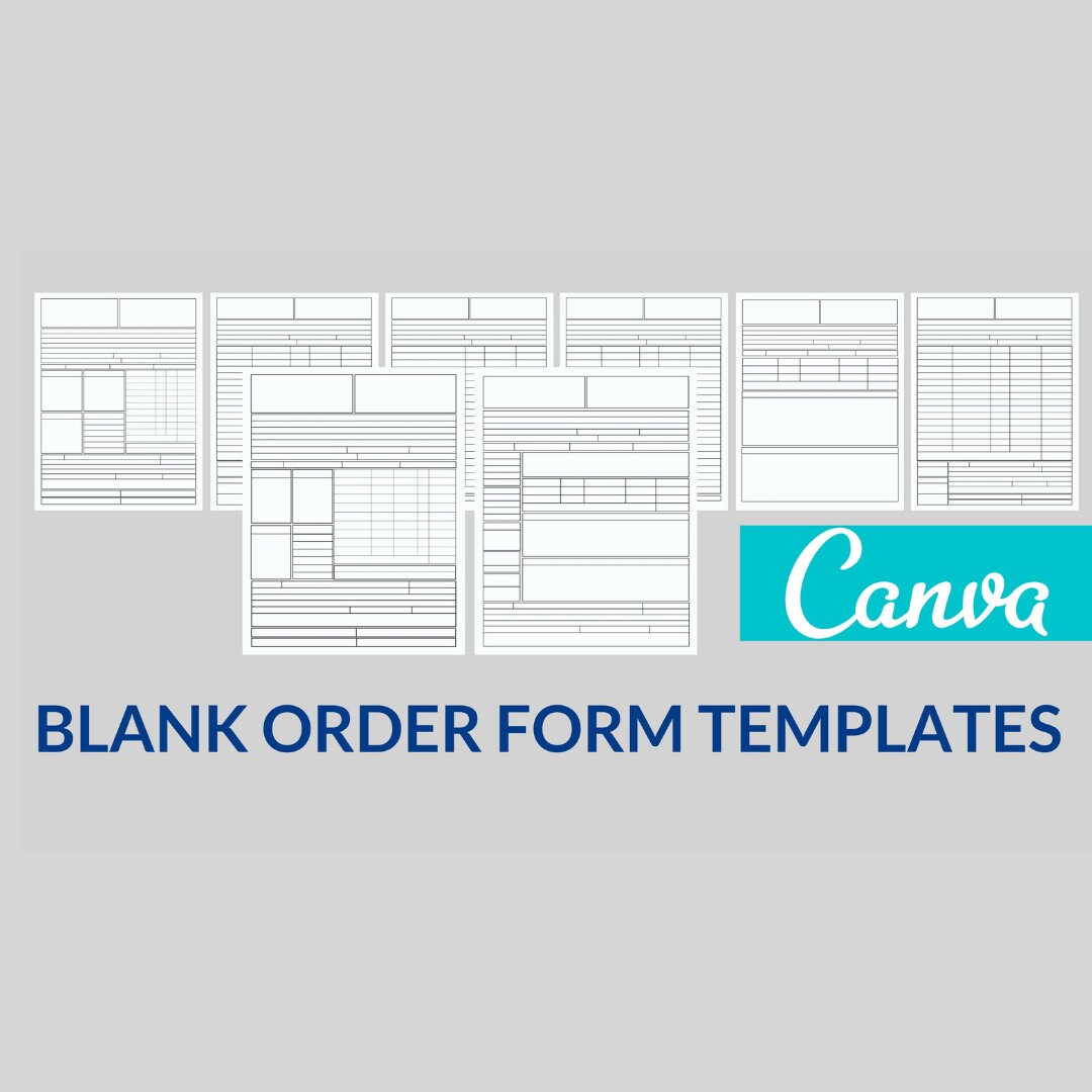 Order Form Templates for CANVA, Picture Order Form Template, Shirt ...