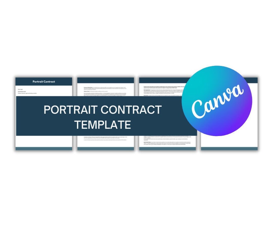 Portrait Contract for Canva, Portrait Rep, Photography Session Contract ...