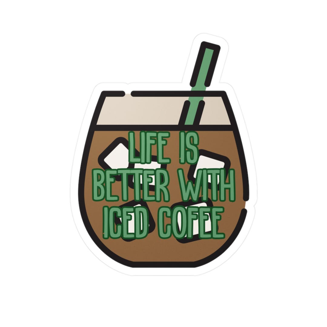 Iced Coffee Sticker: Water-resistant Vinyl Decal for Coffee Lovers - Etsy