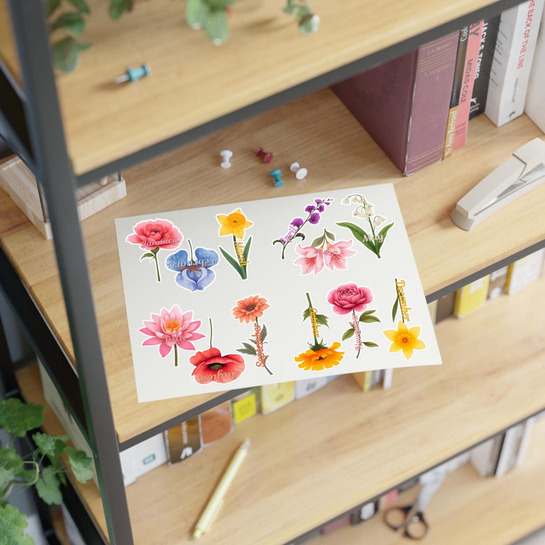 Birth Month Flower Sticker Sheets for Planners, Scrapbooking ...