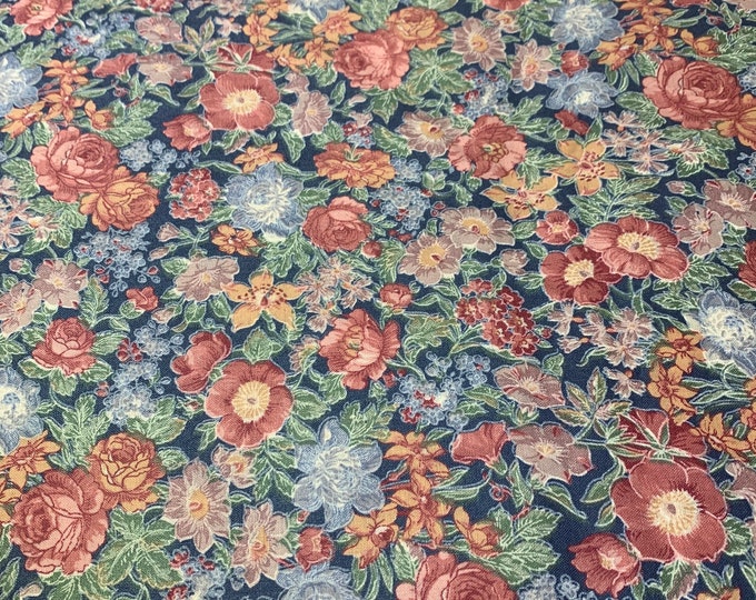 Vintage Springs Cranston Pink Blue Floral Fabric 4 Yds - Etsy