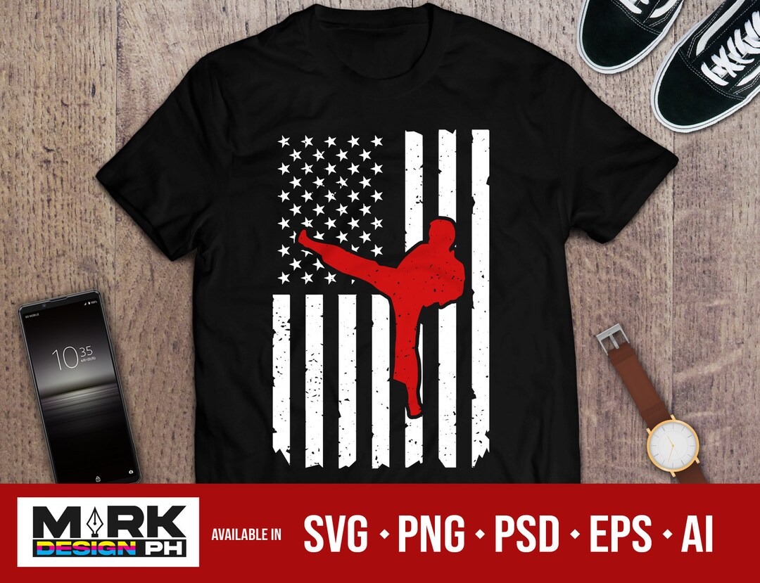 Karate svg Taekwondo svg Judo svg Bandera americana Diseño - Etsy México