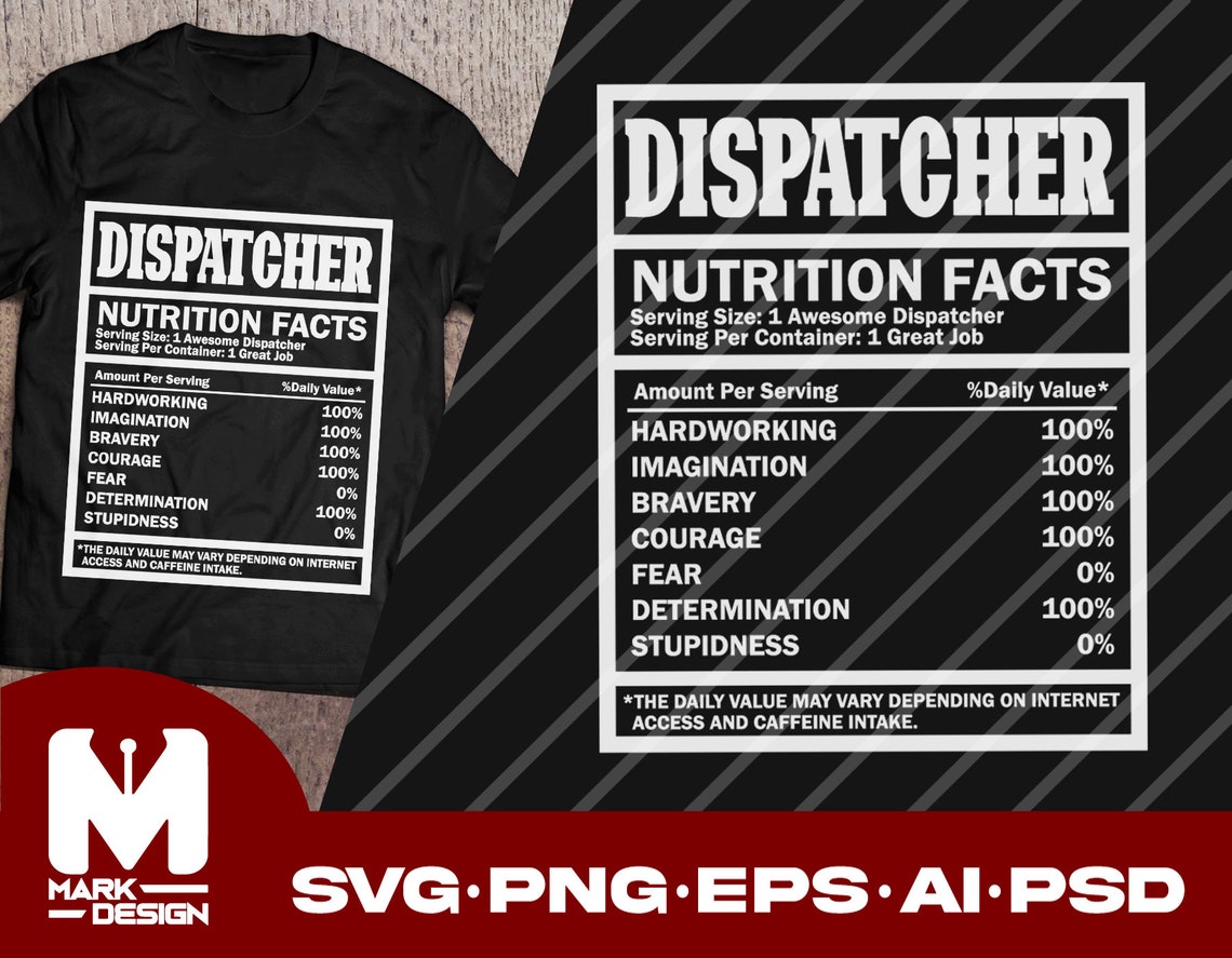 Dispatcher Svg Dispatch Svg Dispatcher Nutrition Facts Svg - Etsy