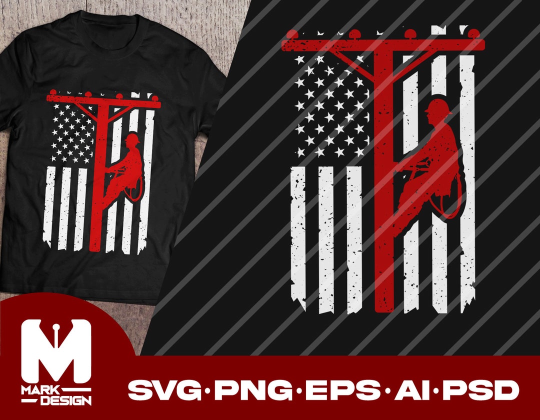 Lineman Svg Line Man Svg Lineman USA Flag Svg Design for Cricut ...