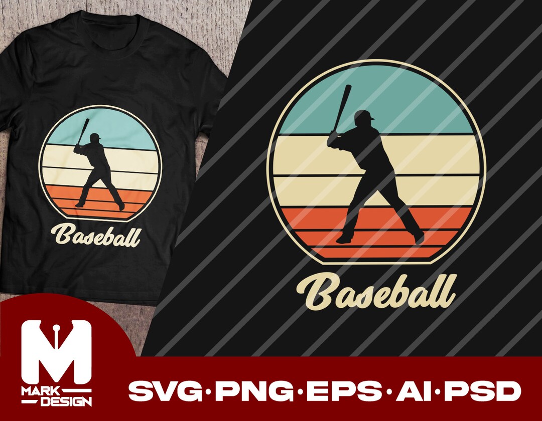 Baseball Svg Retro Baseball Svg Design for Cricut - Etsy