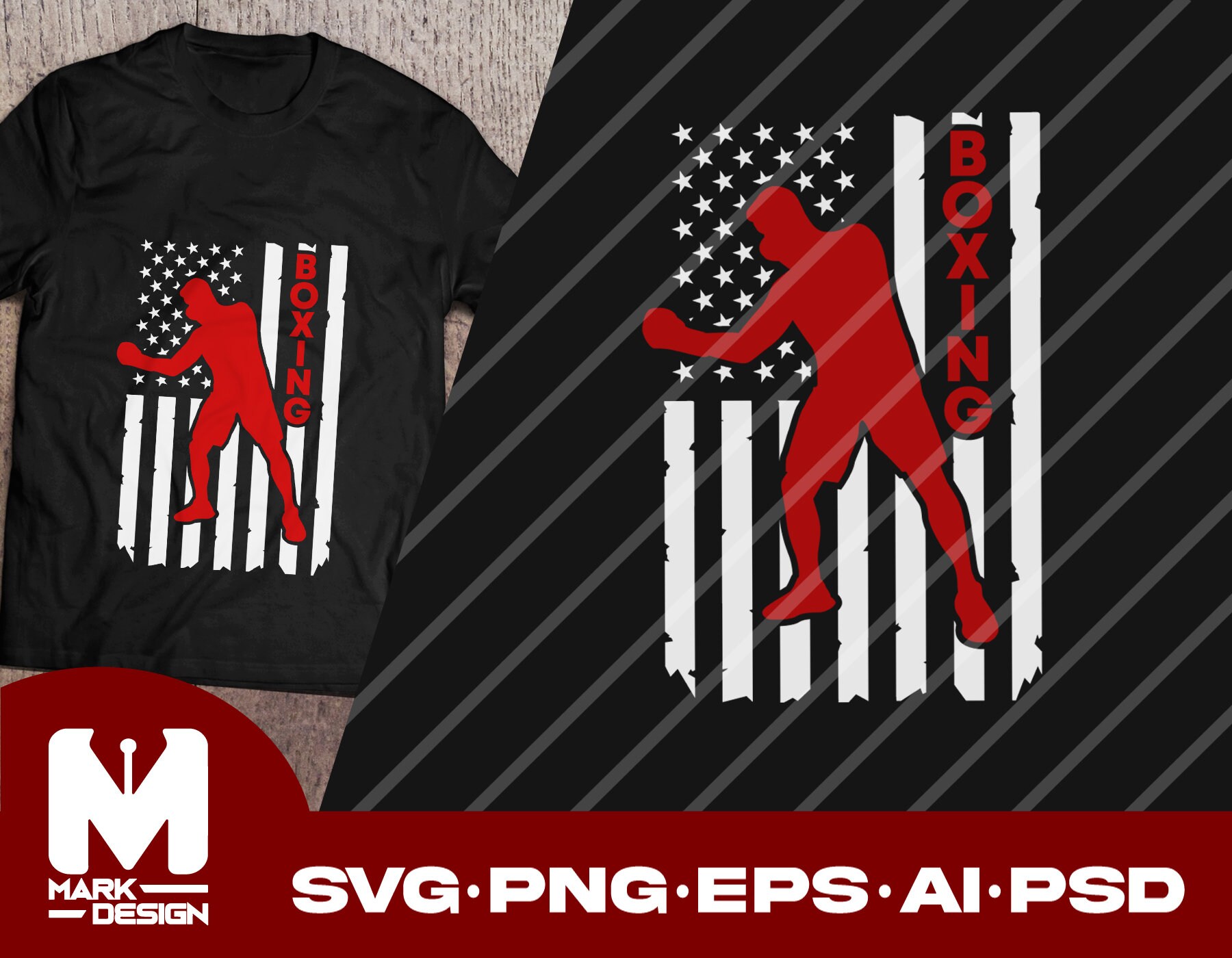 Boxing Svg Boxer Svg American Flag Boxing Distressed Svg | Etsy UK