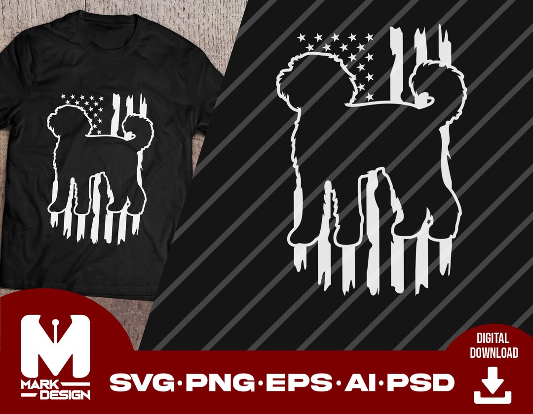 Doodle Dog Svg Dog Svg American Flag Doodle Dog Svg Design for Cricut ...