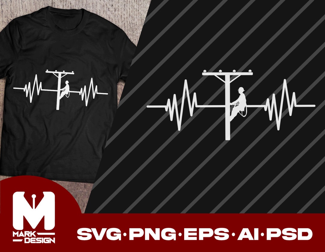 Lineman Svg Line Man Svg Lineman Heartbeat Svg Design for Cricut ...