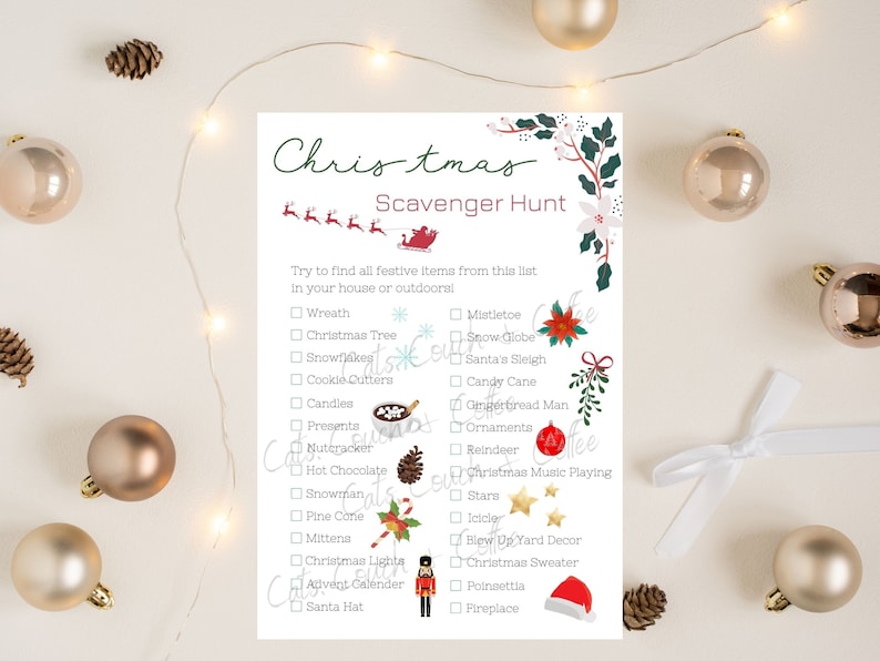 Búsqueda del tesoro navideña imprimible juegos navideños para - Etsy México