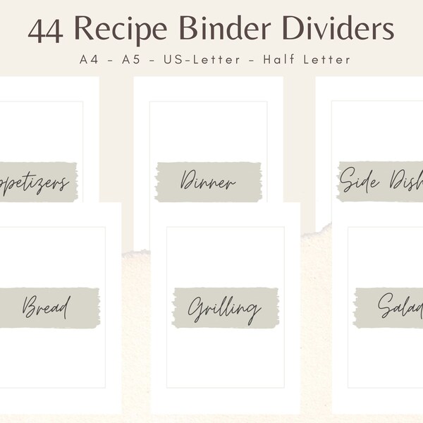 Recipe Binder Pages - Etsy