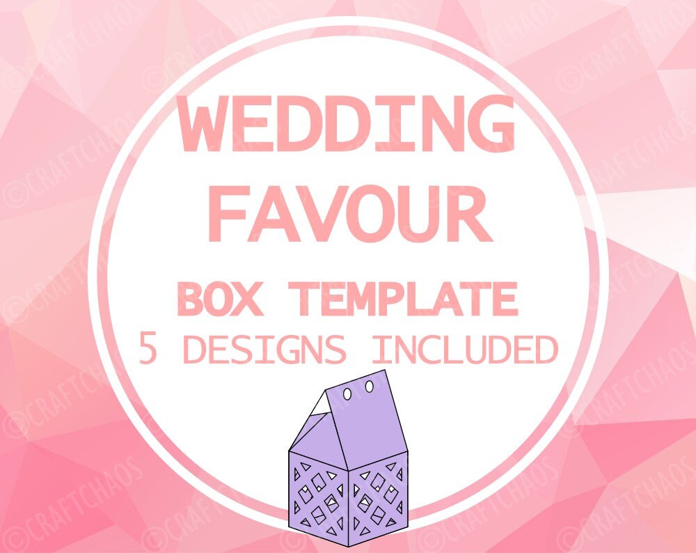 Wedding Favour Box Template Cut File, Circut Template, Paper Design ...