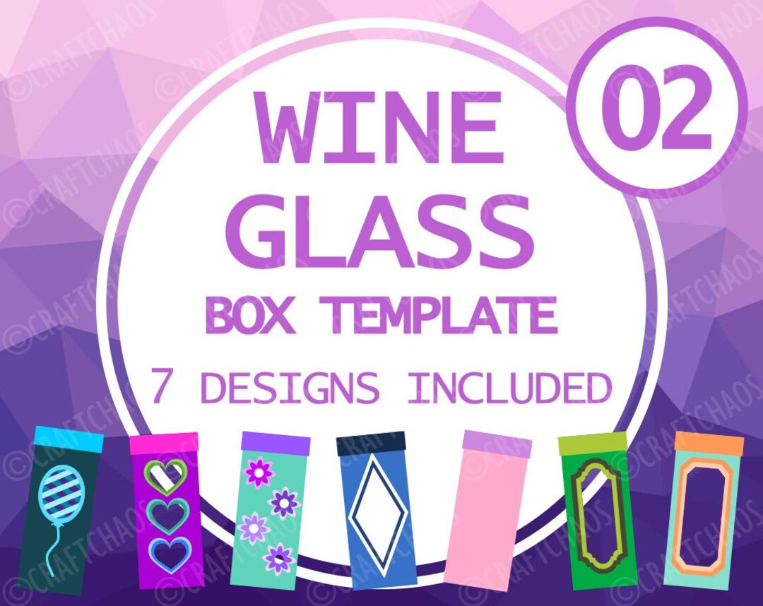 Wine Glass Presentation Box Template 02 - Wine Tumbler, Cricut Template ...