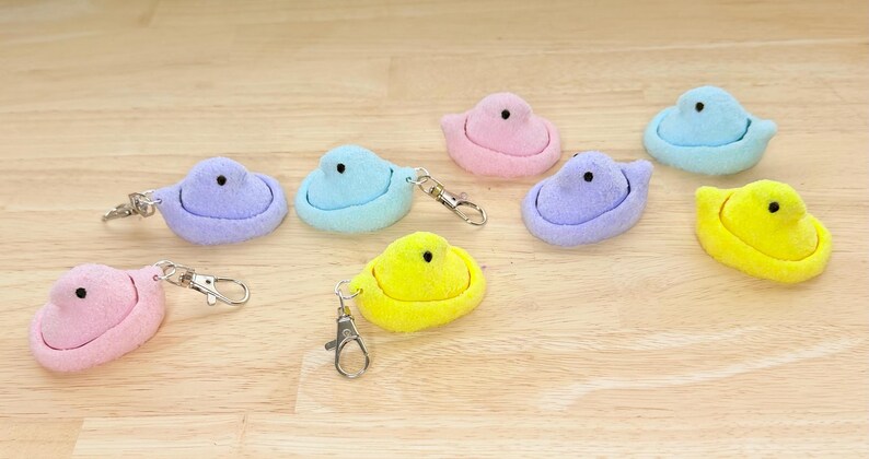 Cute Peep Clicker Fidget Toy - 3D Printed Marshmallow Chick Keychain ...