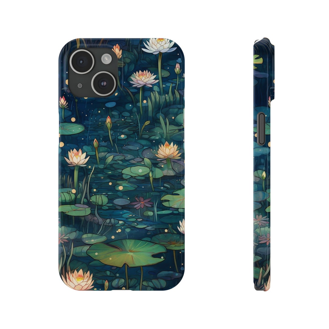 Lotus Pond Phone Case for iPhone 15 and Previous Models Aesthetic Water ...