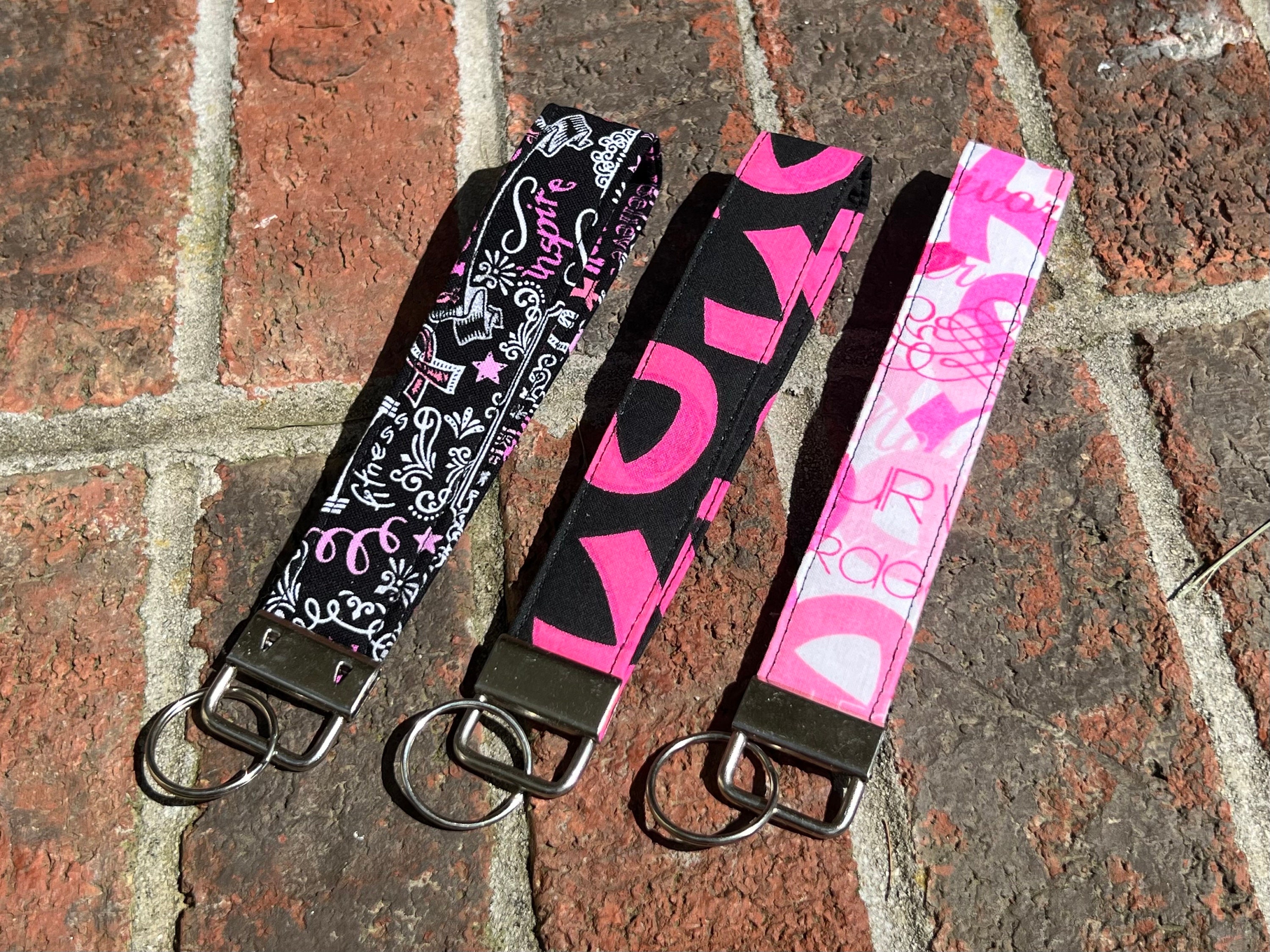 Keychain / Wristlet - Pink Ribbon - Etsy