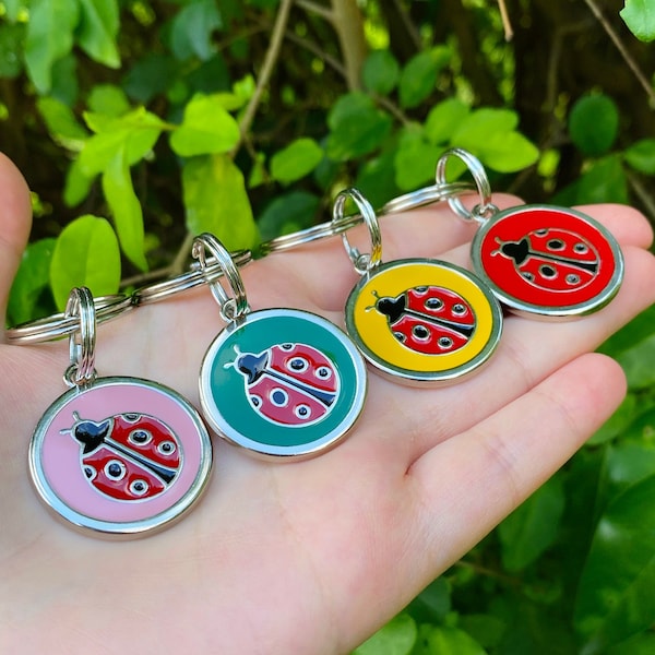 Ladybug Dog Name Tag - Etsy
