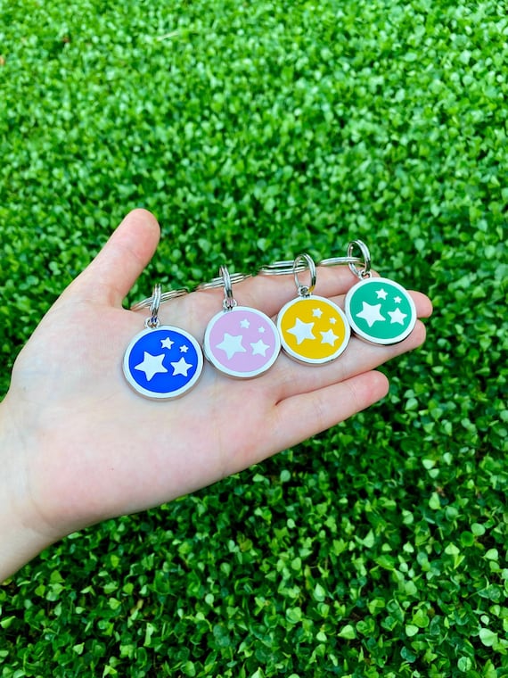 Personalized Star Pattern Dog Tag Star Pet ID Tag Enamel Dog - Etsy