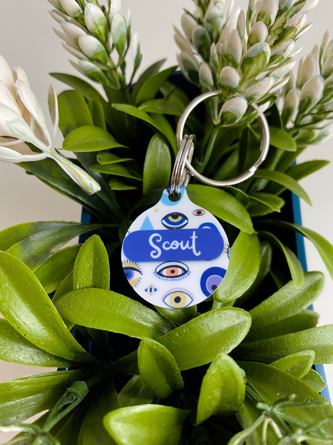 Evil Eye Pet Tag: Personalized Stainless Aluminum Dog Cat ID - Etsy