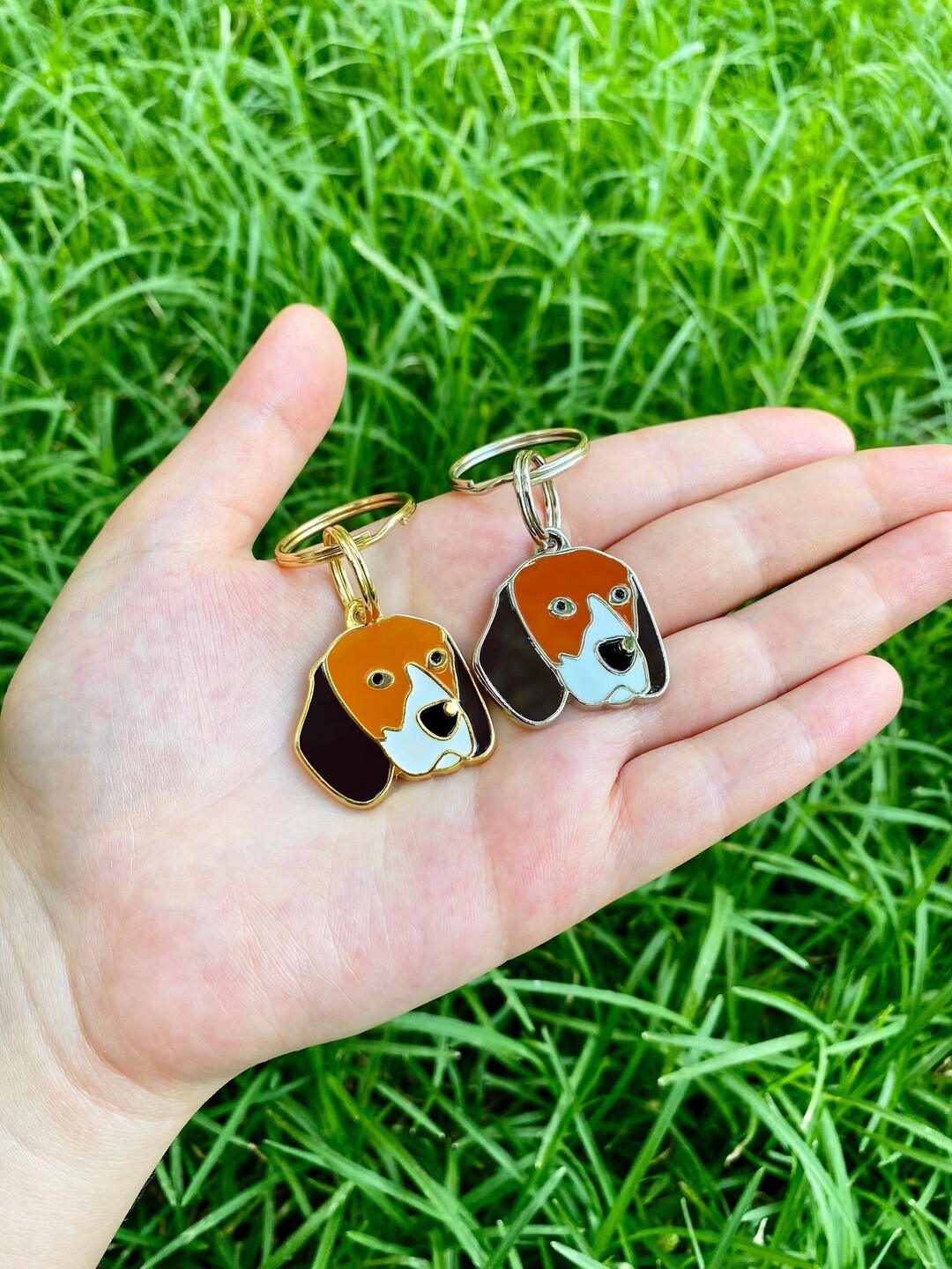 Personalized Beagle Dog Tag: Stainless Steel Enamel Pet ID - Etsy