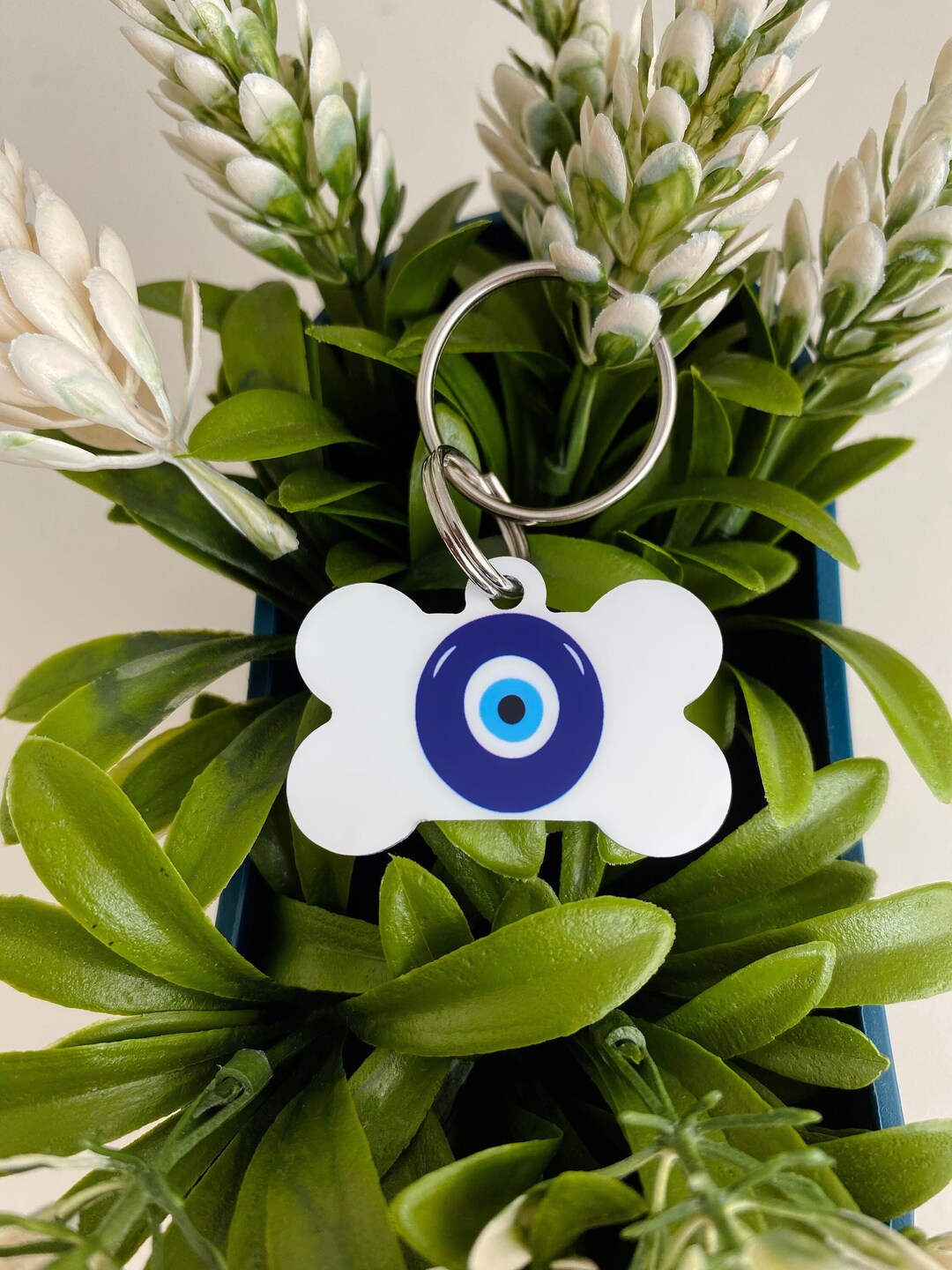 Evil Eye Dog Tag, Bone Dog Tag, Lucky Eye Dog Tag, Cat Tag, Lucky Eye ...