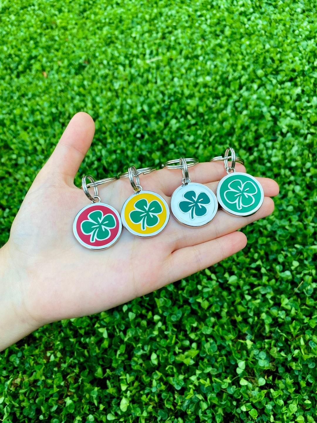 Personalized Clover Pet ID Tag: Enamel Shamrock Dog Tag - Etsy