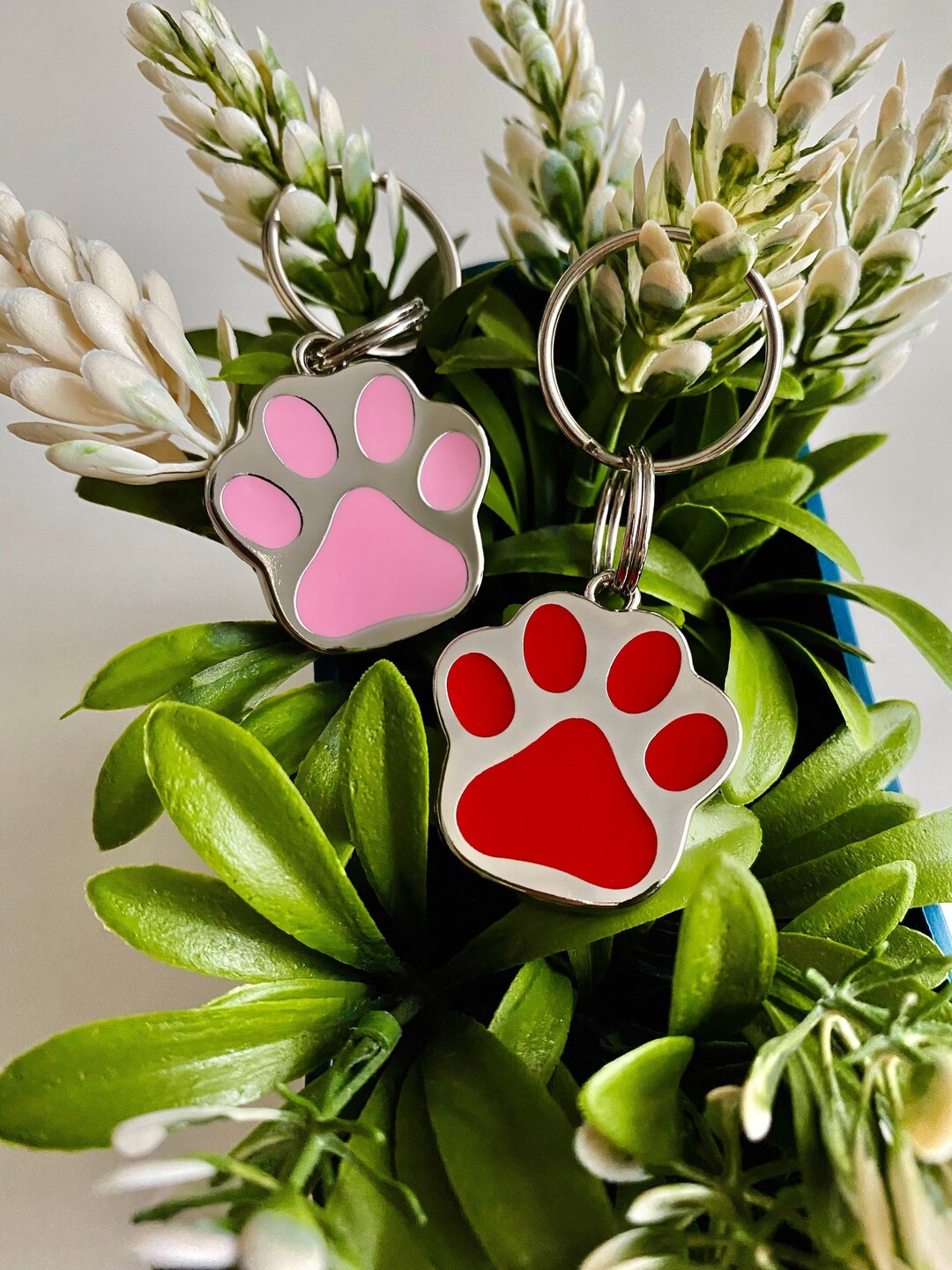 Personalized Paw Shape Dog Tag for Dogs and Cats, Engraved Pet ID Tags ...