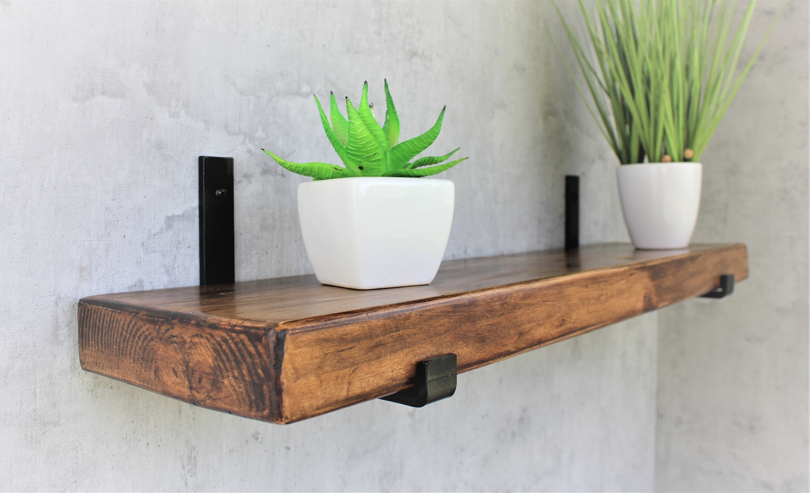 Rustic Wooden Shelf With Brackets 22cm X 4.5cm Wooden - Etsy