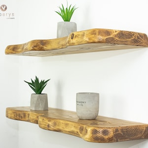 Rustic Extra Live Edge Shelf – Handmade Floating Shelf From Reclaimed ...