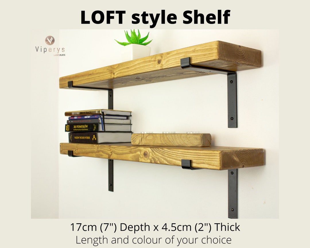 Industrial Rustic Wood Shelf 17cm X 4.5cm: Handcrafted Solid Pine ...