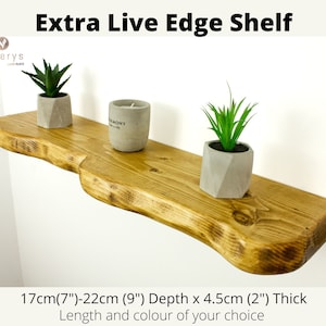 Rustic Extra Live Edge Shelf – Handmade Floating Shelf From Reclaimed ...