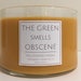 3 Wick the Green Smells Obscene. Funny Clever Candle Labels. Weed ...