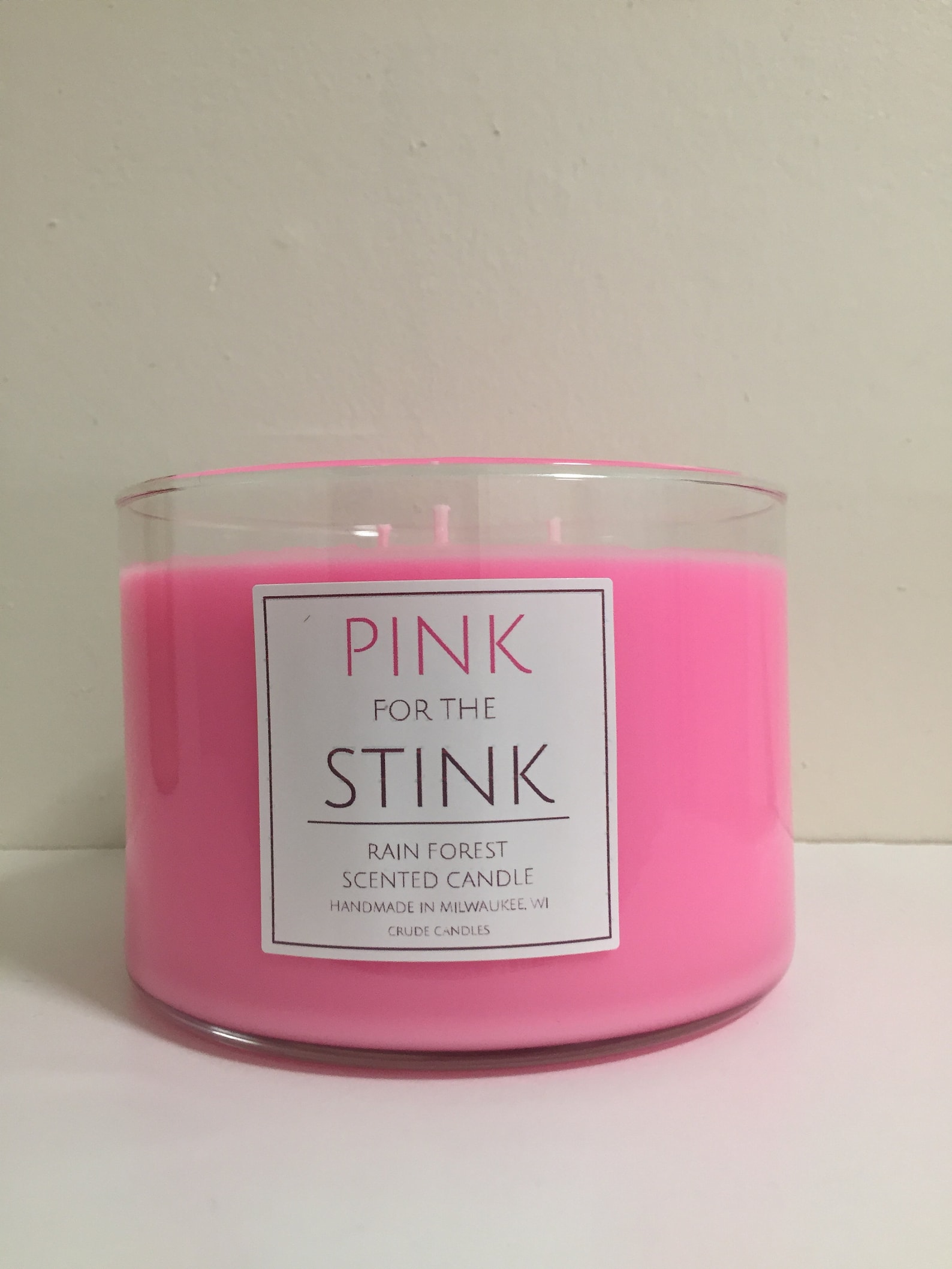 3 Wick Pink for the Stink. Bathroom Candles. Pick Your Own Scent. Pink ...