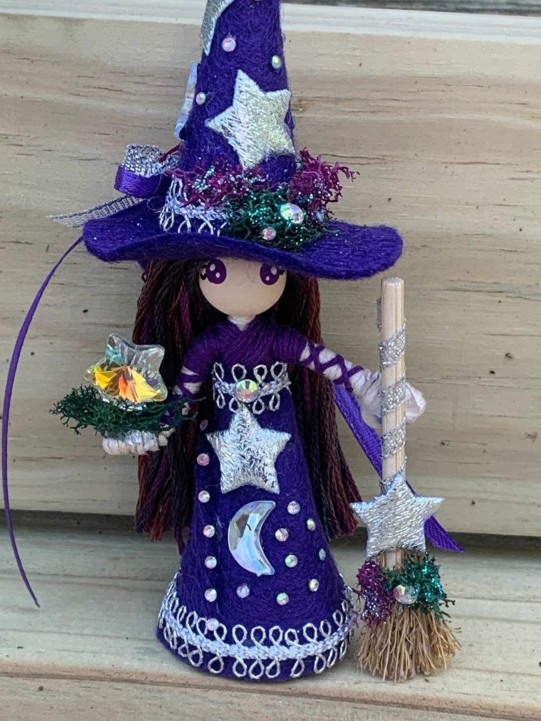 Celestial Purple & Silver Witch Doll - Etsy