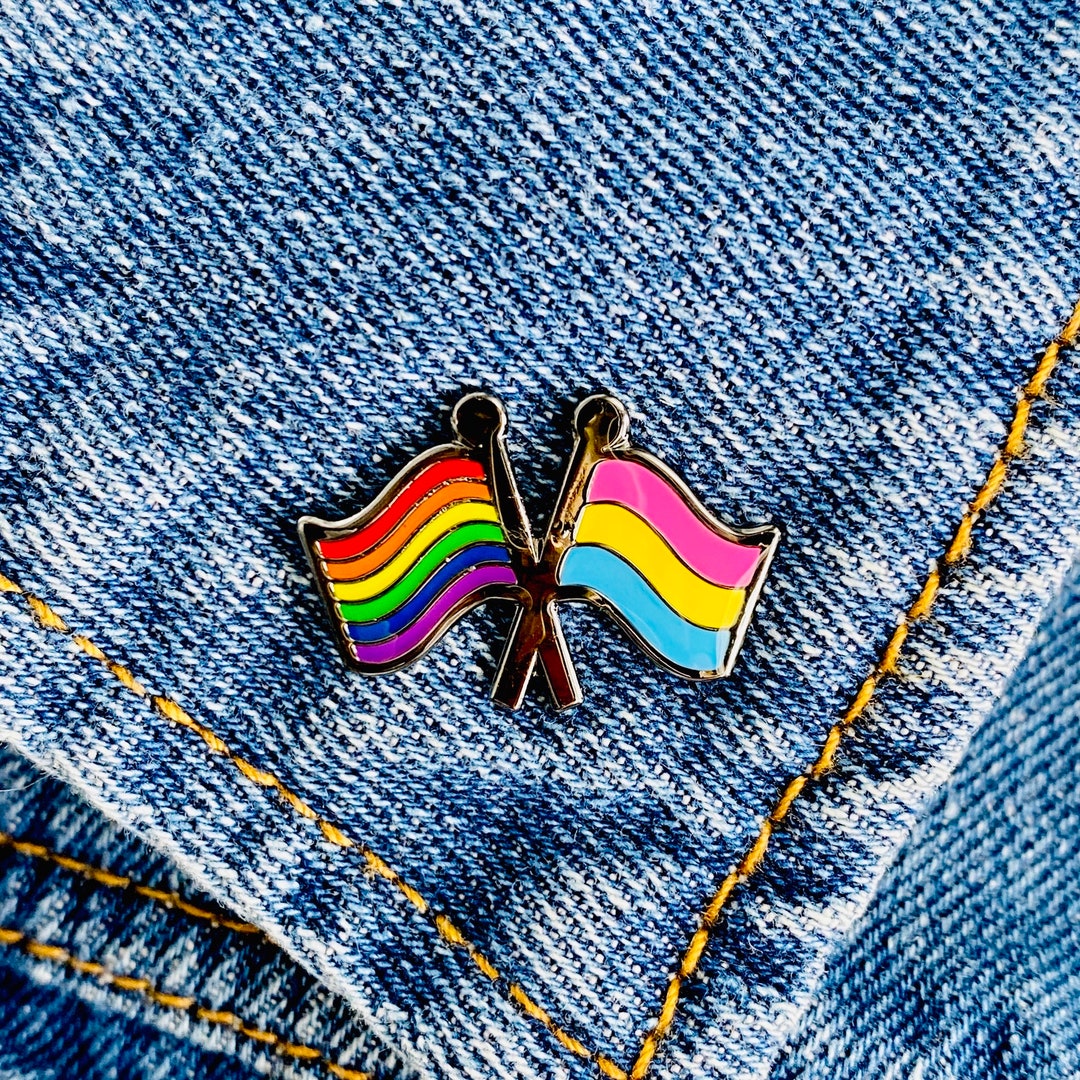 Pansexual Pride Flag Pin Pan Pride Pin Subtle Pride Apparel - Etsy