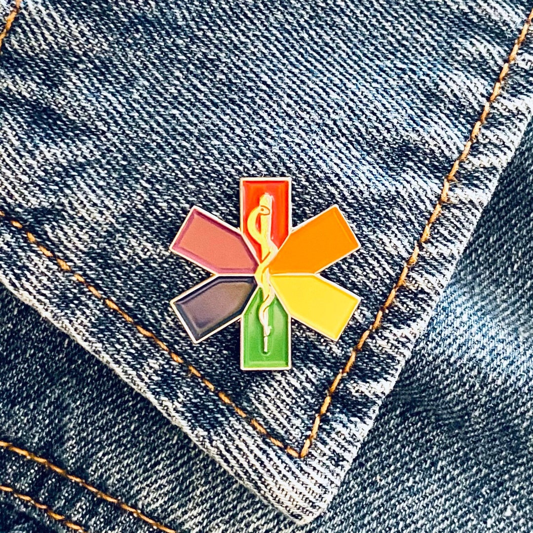 EMS Star of Life Pin OR Caduceus Pin, Rod of Asclepius, Rainbow Pride ...