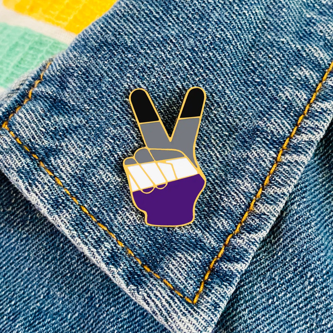 Asexual Pride Peace Sign Pin, Ace Pin, Ace Pride Pin, Asexual Pin ...