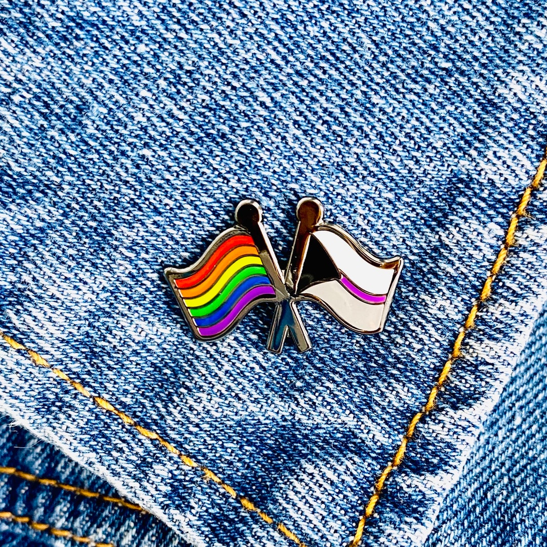 Demi Pride Pin, Demisexual Flag With Rainbow Pride Flag Pin, Subtle Pride, Demisexual Pin, Demi ...