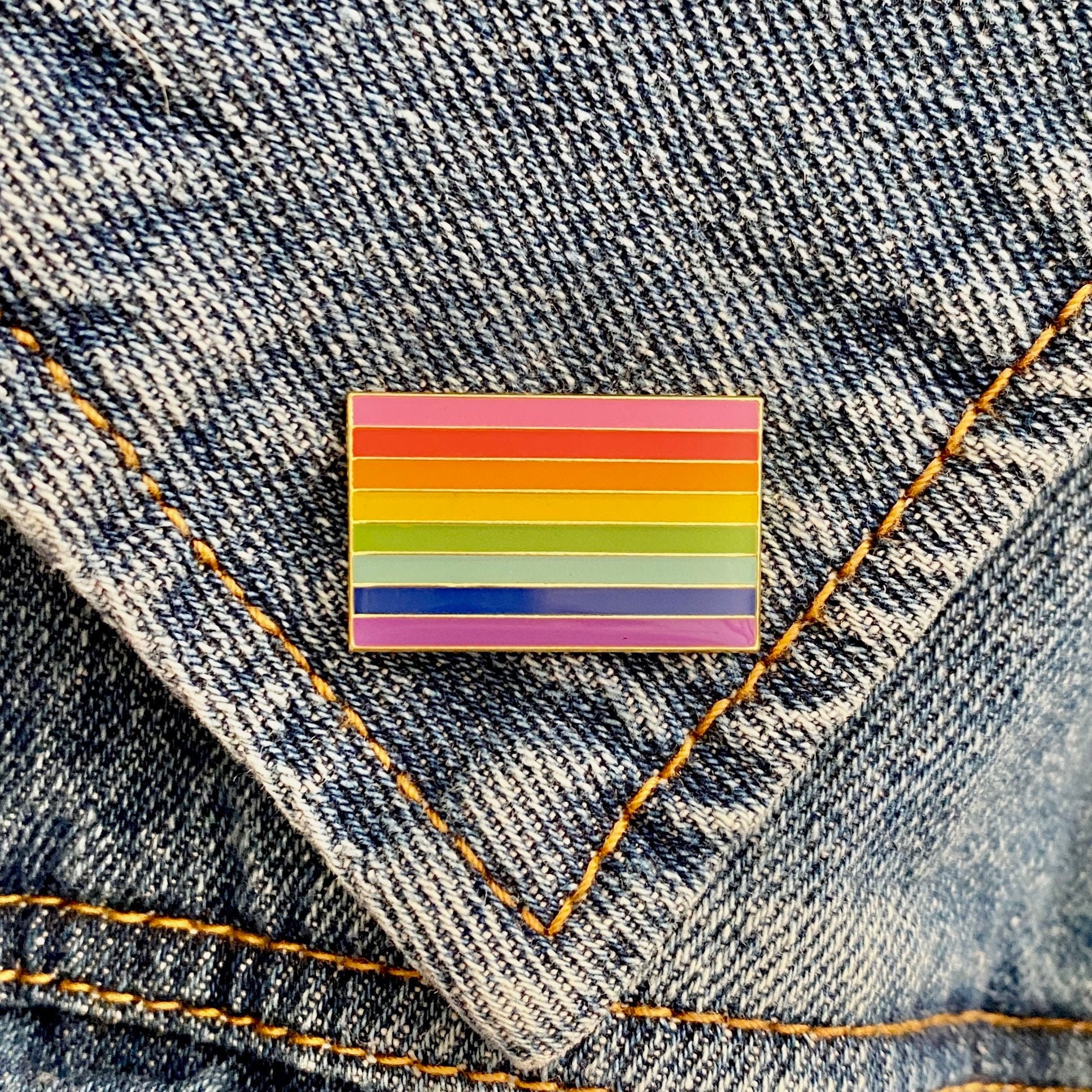 Original Rainbow Pride Flag Pin Original Gay Pride Flag by | Etsy