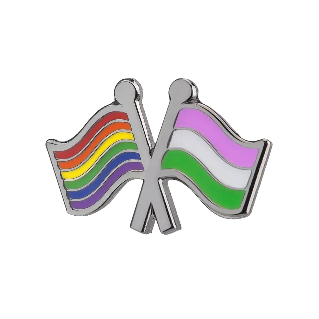 Gender Queer Pin Gender Queer Pride Gender Queer Flag Gender Queer Flag With Rainbow Gay 