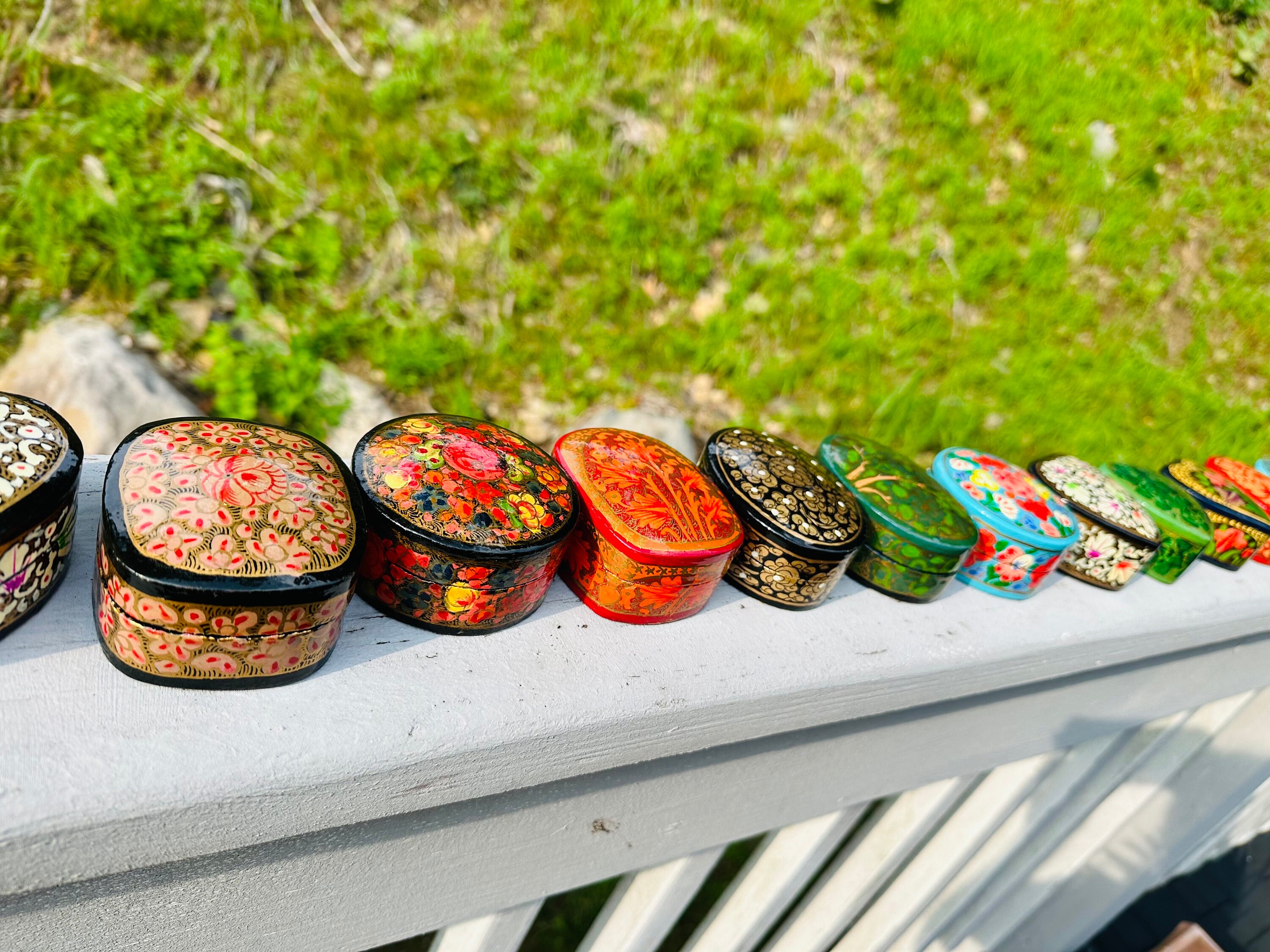 Colorful Handpainted Keepsake Box Jewelry/ Trinket Box Ring Box ...