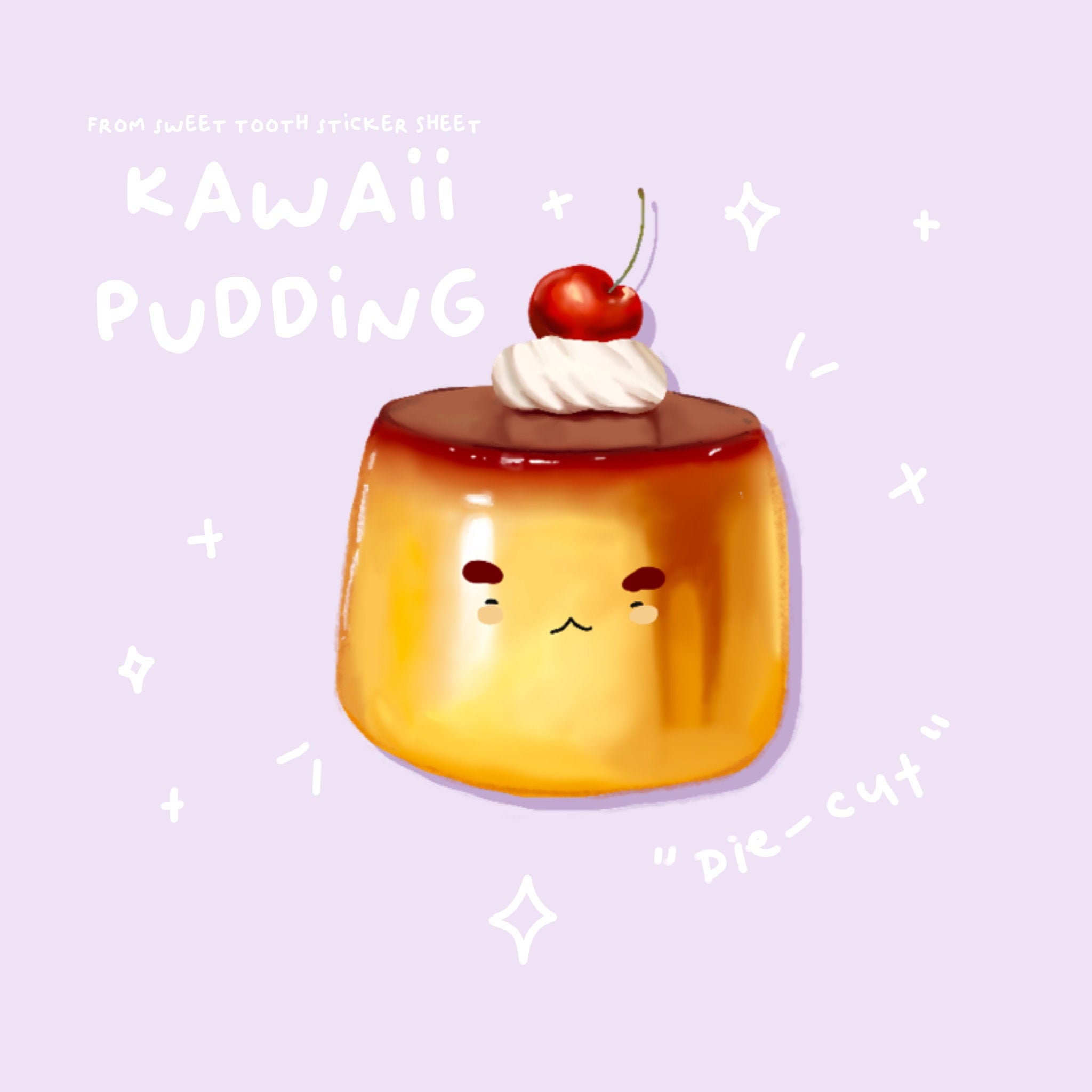 Kawaii Pudding Kawaii Food Kawaii Stickers Kawaii Things | Etsy