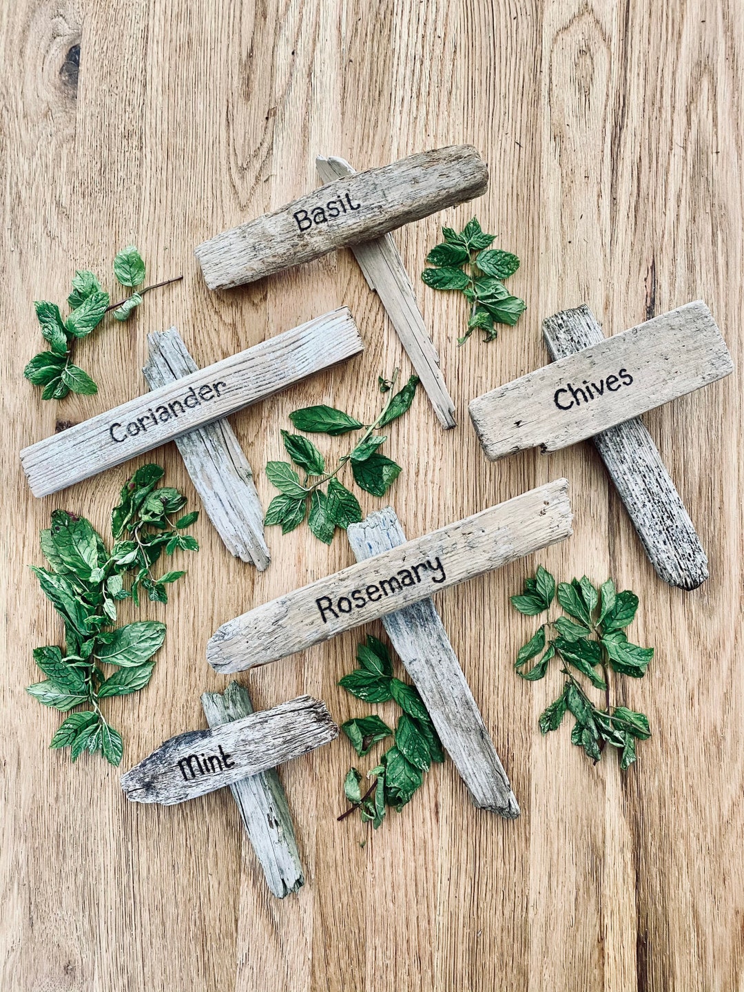 Custom Driftwood Herb Garden Markers: Pyrography Plant Labels - Etsy UK